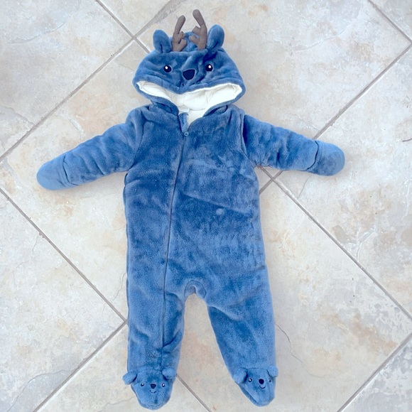 Koala Kids | One Pieces | Koala Baby Snowsuit Pram Hooded Blue Deer ...